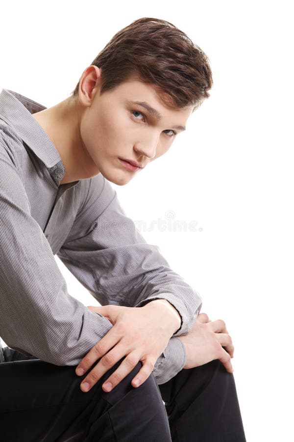Depressed young man. stock photo. Image of frustrated - 22381932