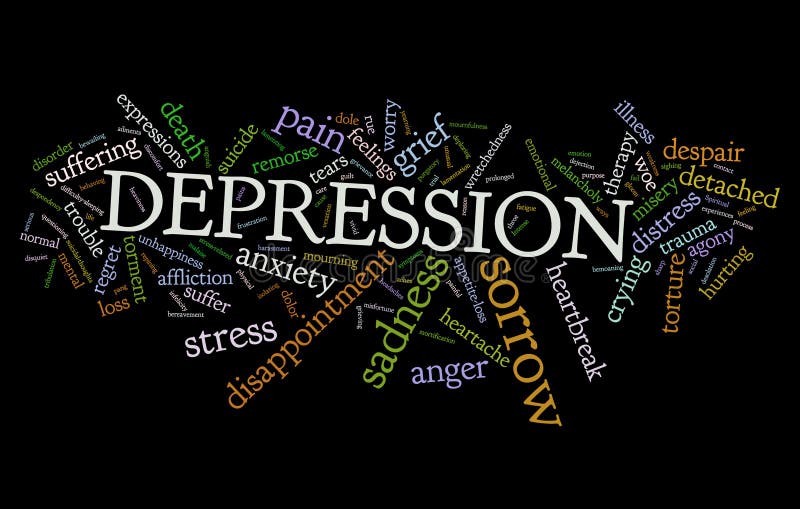 Depression stock illustration. Illustration of words - 22355101