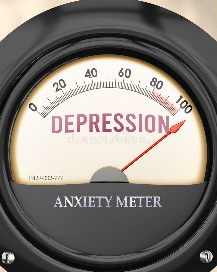 Depression and Anxiety Meter that is Hitting a Full Scale, Showing a ...