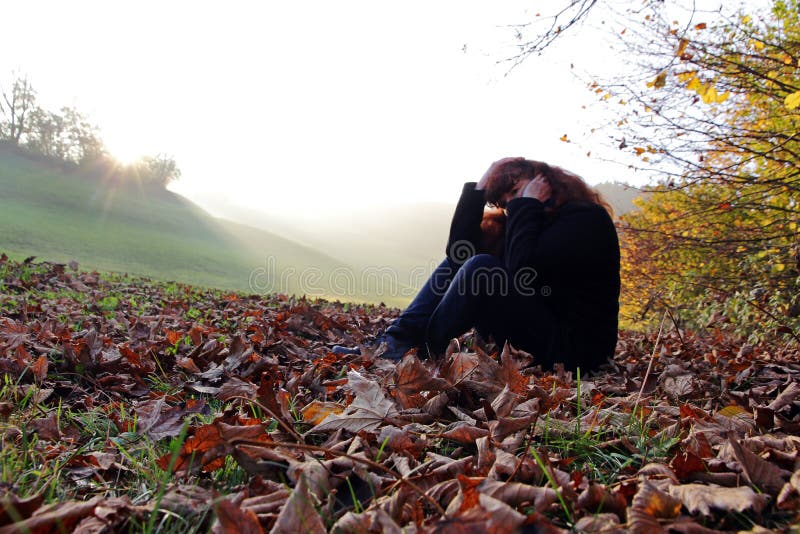 Depression in autumn stock photo. Image of mood, angry - 62010254