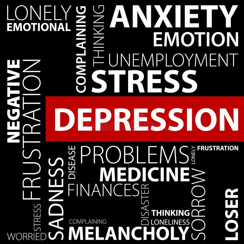 Icon set man in depression stock illustration. Illustration of disease ...