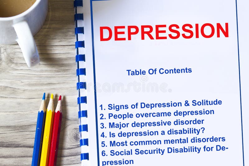 Depression Cover Page Lecture Stock Photo - Image of depression, page ...