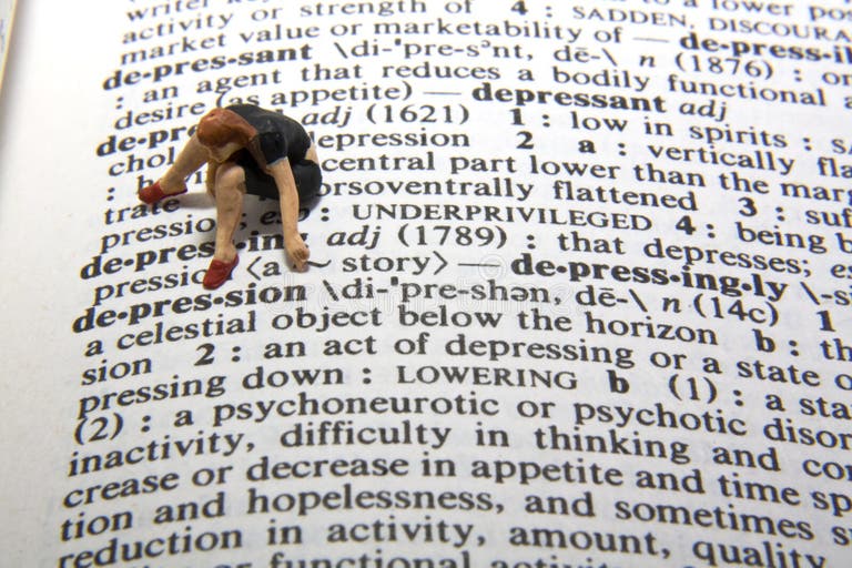 Depression Definition stock photo. Image of miniature - 8122650