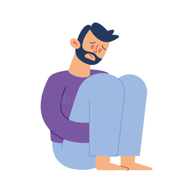 Depression design of a man stock illustration. Illustration of sadness ...