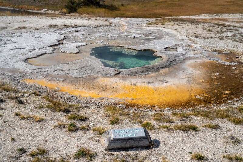 Depression Geyser Geothermal Hot Spring in the Upper Geyser Basin in ...