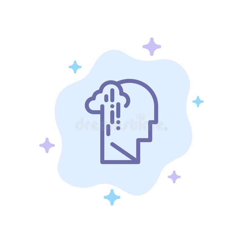 Depression, Grief, Human, Melancholy, Sad Blue Icon on Abstract Cloud ...