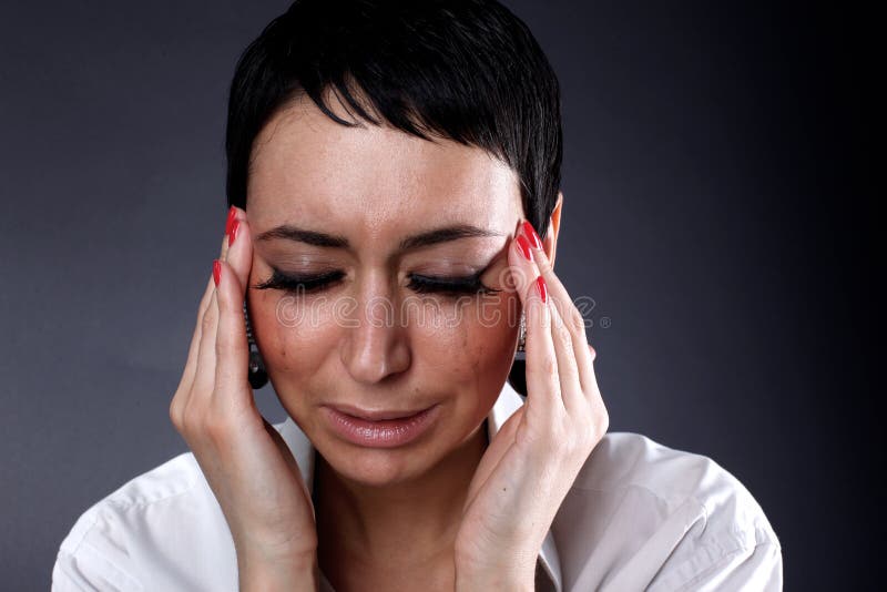 Depression and headache stock photo. Image of angry, people - 17237042