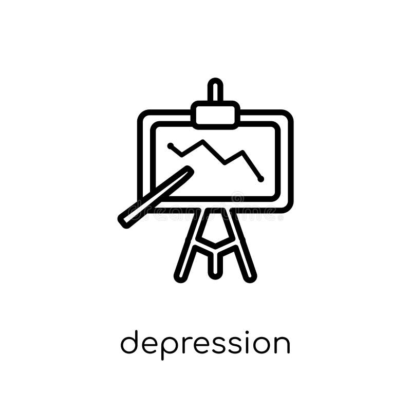 Depression Icon. Trendy Modern Flat Linear Vector Depression Icon on ...