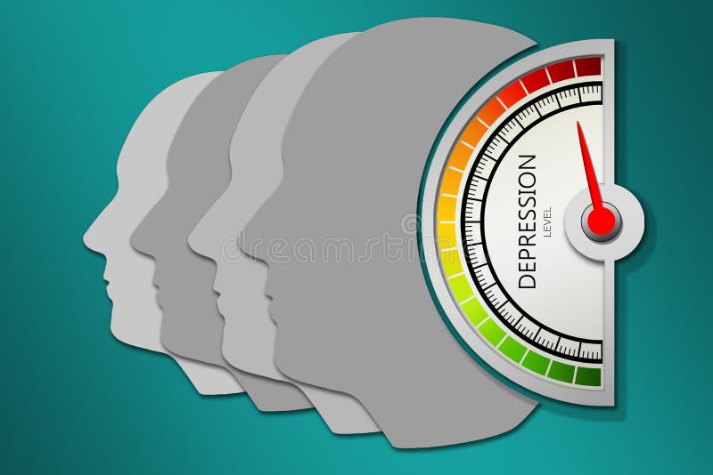 Depression Level Measuring Device with Arrow and Scale Stock ...