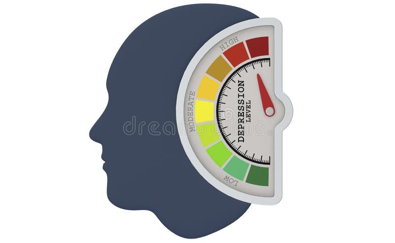 Depression Level Measuring Scale with Color Indicator Stock ...