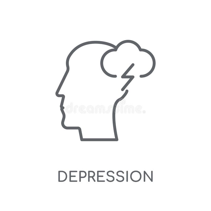 Depression Linear Icon. Modern Outline Depression Logo Concept O Stock ...