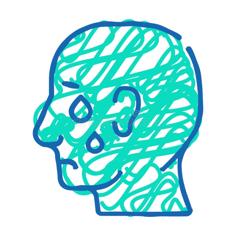 Depression Problem Icon Doodle Illustration Stock Vector - Illustration ...