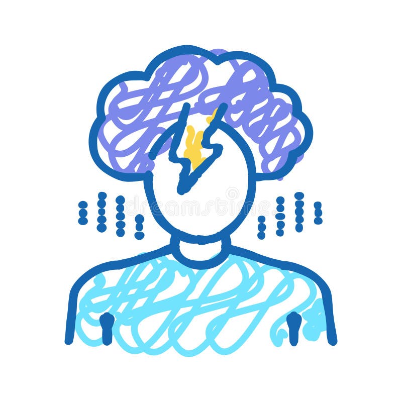 Depression Psychological Problems Icon Doodle Illustration Stock ...