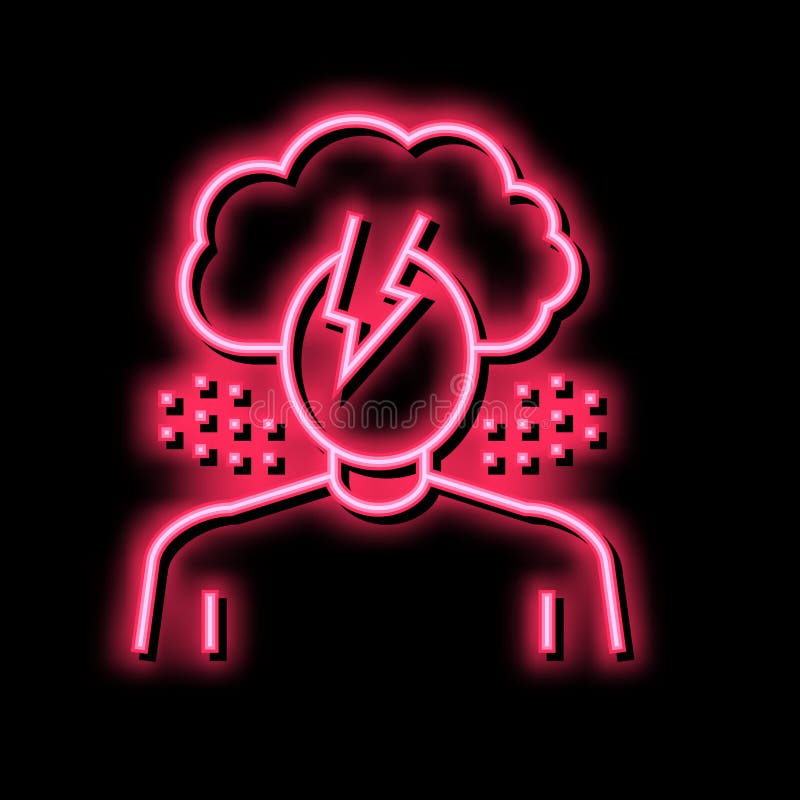 Depression Psychological Problems Neon Glow Icon Illustration Stock ...