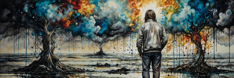 Depression and Sadness - Abstract Art Stock Illustration - Illustration ...