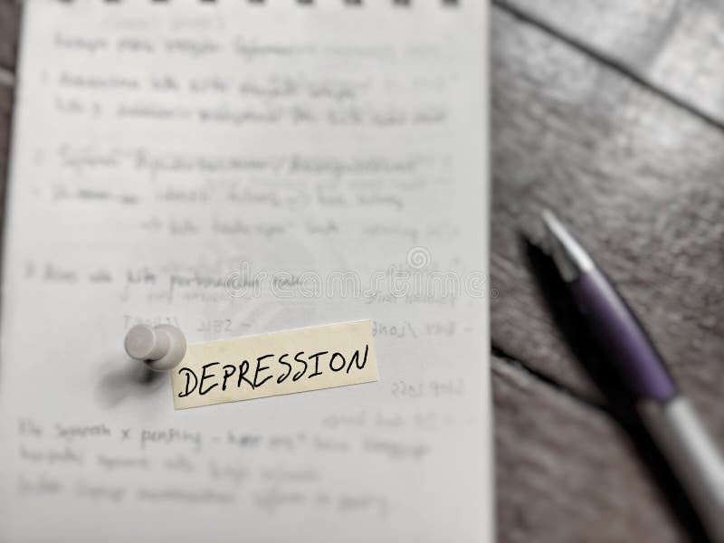 Depression Text Background. Written on Notepaper. Stock Photo Stock ...