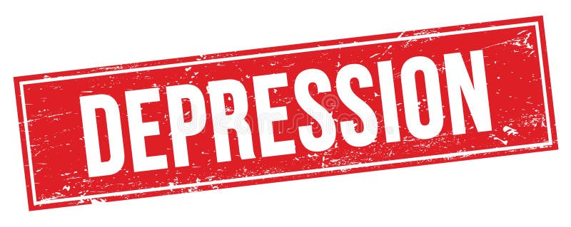 DEPRESSION Text on Red Grungy Rectangle Stamp Stock Illustration ...