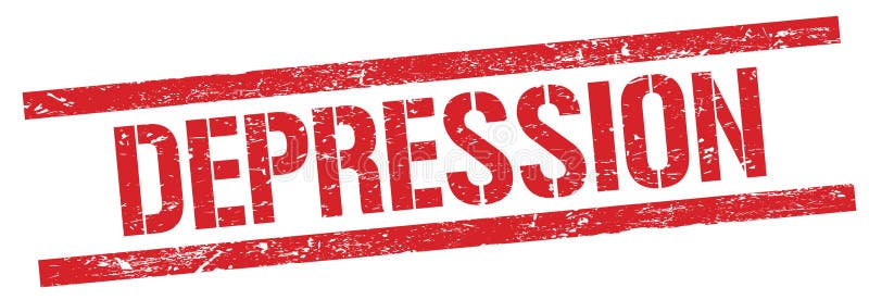 DEPRESSION Text on Red Grungy Rectangle Stamp Stock Illustration ...