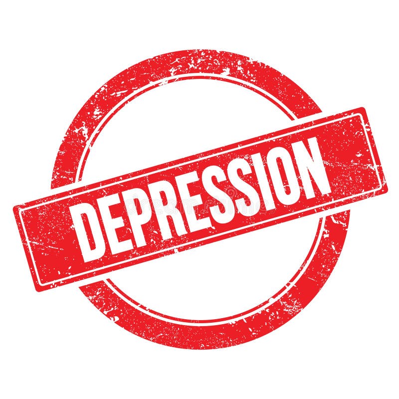 DEPRESSION Text on Red Grungy Round Stamp Stock Illustration ...