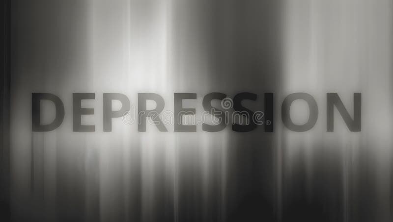Depression Text Sad Black and White Background Stock Illustration ...