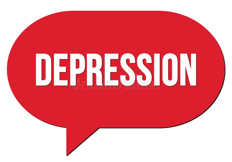 DEPRESSION Text Written in a Red Speech Bubble Stock Illustration ...