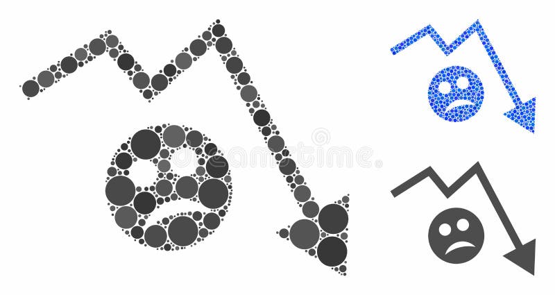 Depression Trend Arrow Composition Icon of Circles Stock Illustration ...