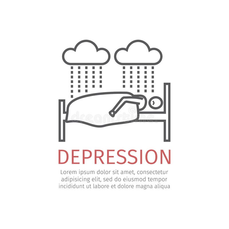 Depression. Vector Icon for Web Graphic. Stock Vector - Illustration of ...