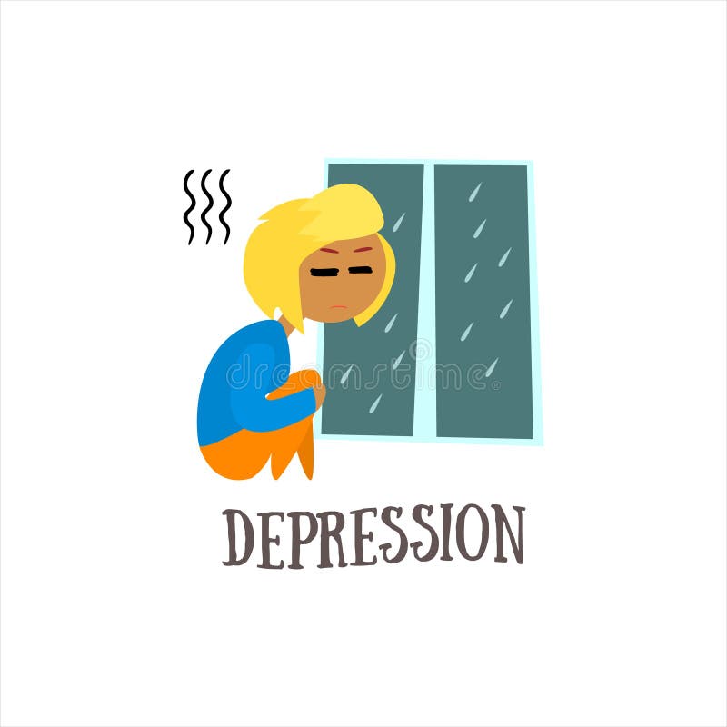 Depression Vector Illustration Stock Vector - Illustration of lonely ...