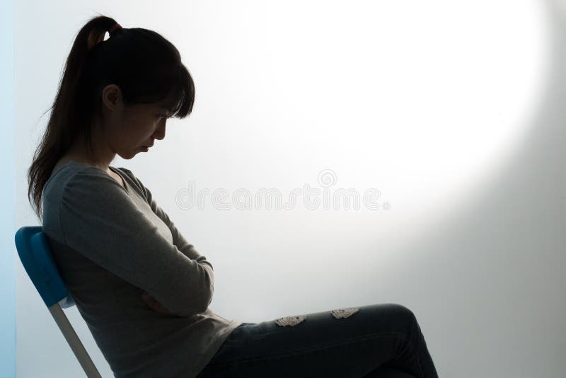 The depression woman stock image. Image of girl, chair - 87485041