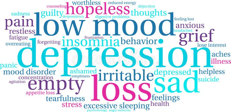 Suicide Depression Word Cloud Stock Illustration - Illustration of free ...