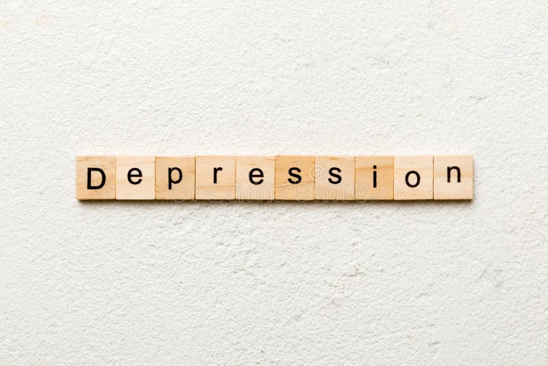 Depression Word Written on Wood Block. Depression Text on Table ...
