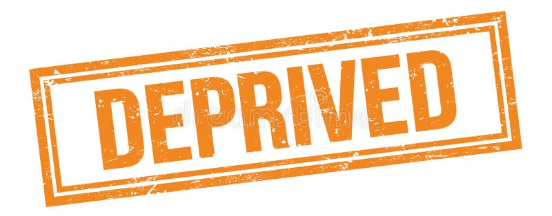 DEPRIVED Text on Orange Grungy Vintage Stamp Stock Illustration ...