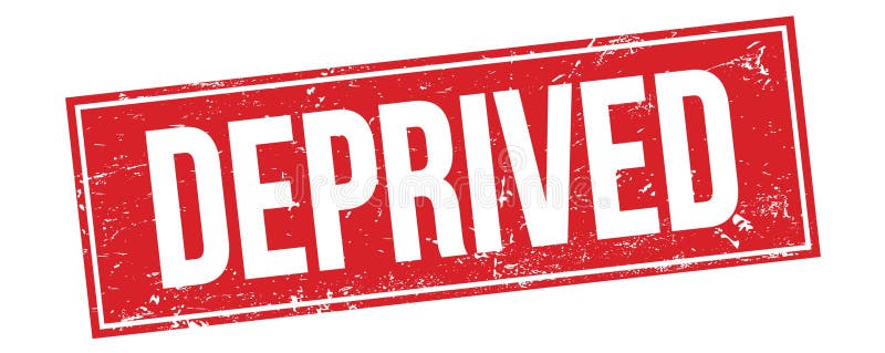 DEPRIVED Text on Red Grungy Rectangle Stamp Stock Illustration ...