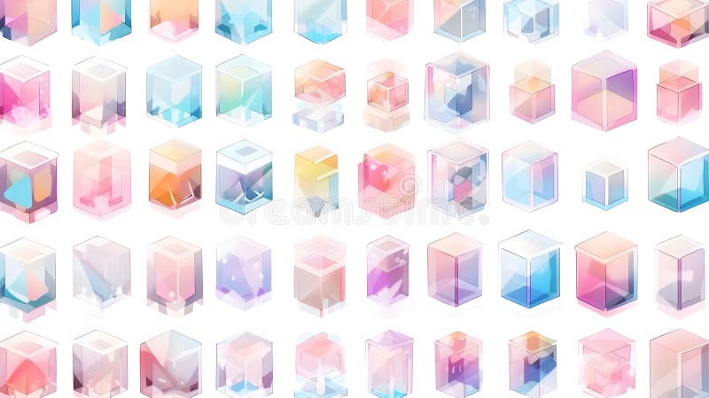 Depth and Balance with Transparent Squares in Random Patterns Stock ...