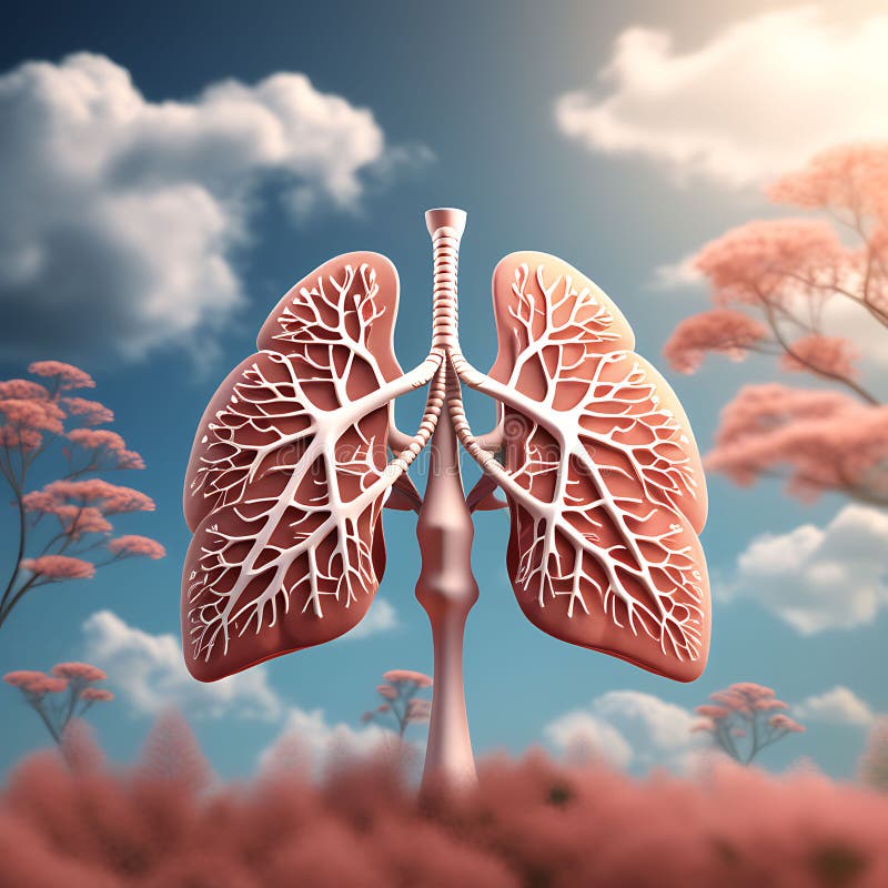 In-depth 3D Illustration: Isolated Human Respiratory Structure with ...