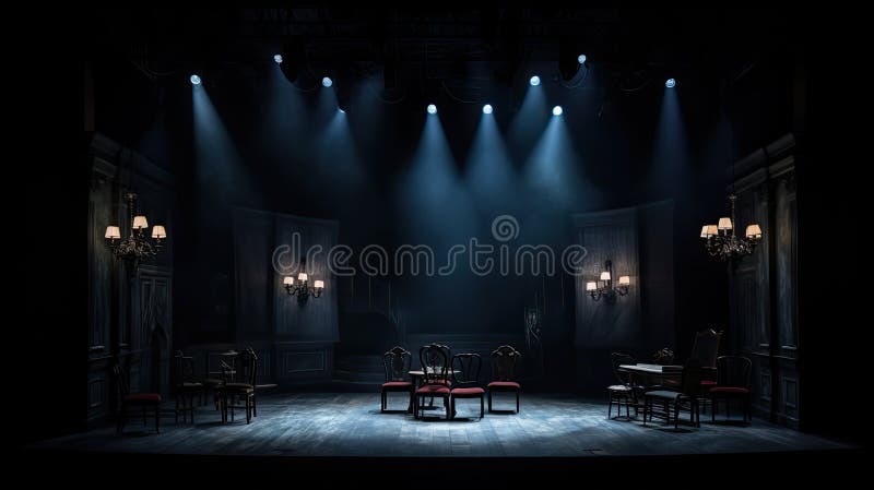 Depth Dark Stage with Spotlights Stock Illustration - Illustration of ...