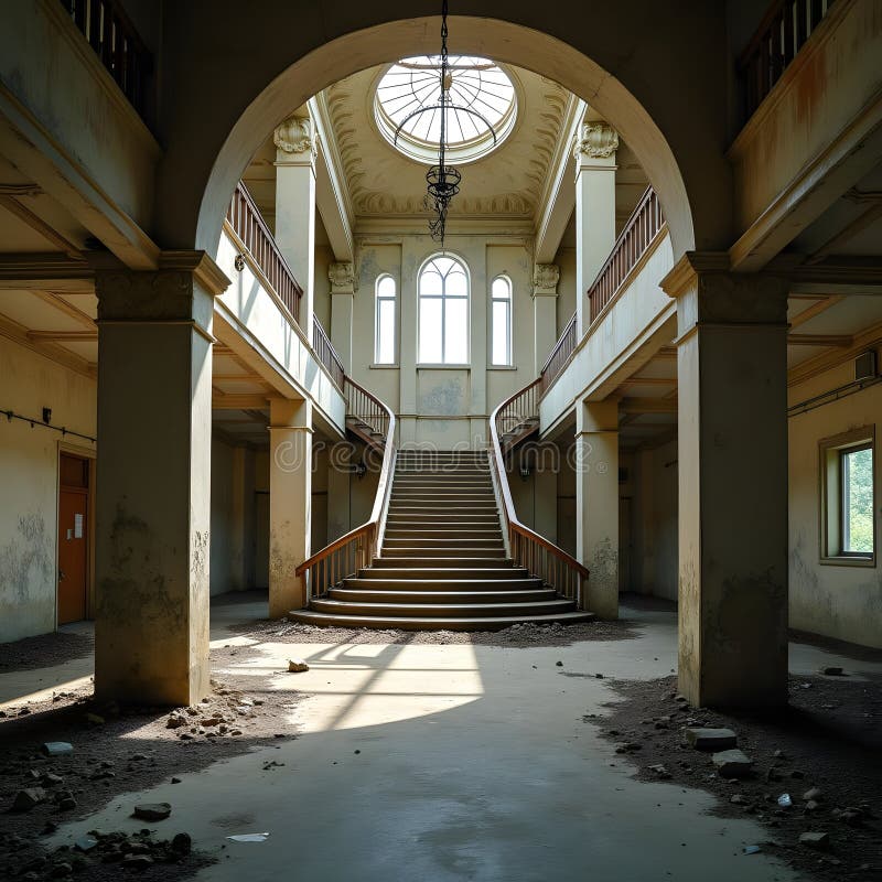 Exploring the Intricate Retro Architecture of an Abandoned Building in ...