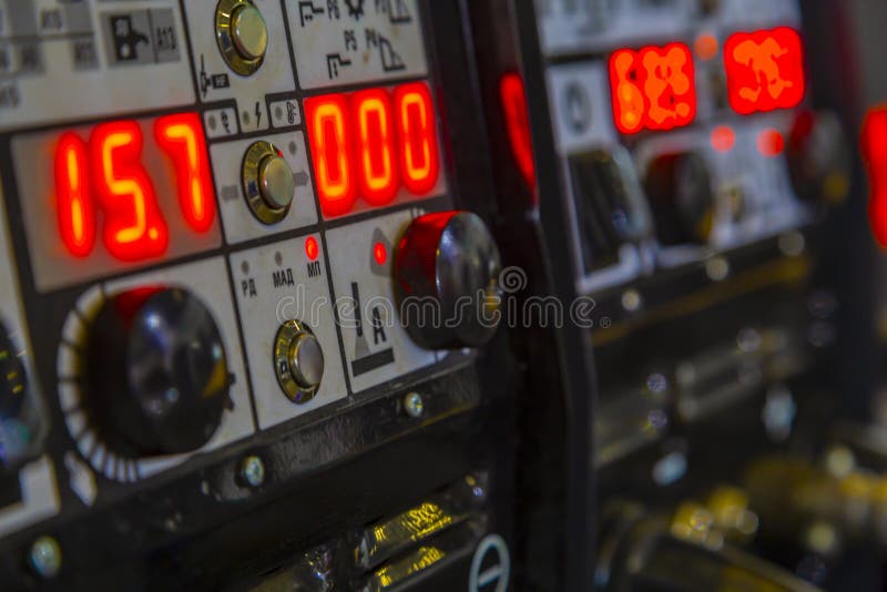 Depth of Field Blur Welding Machine Control Panel, Digital Panel and ...