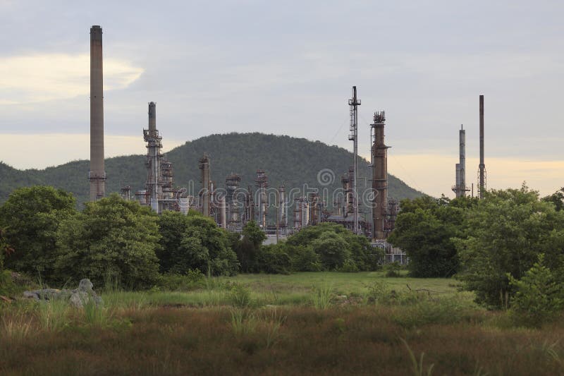 Oil Refinery with Steam stock photo. Image of environment - 1942436