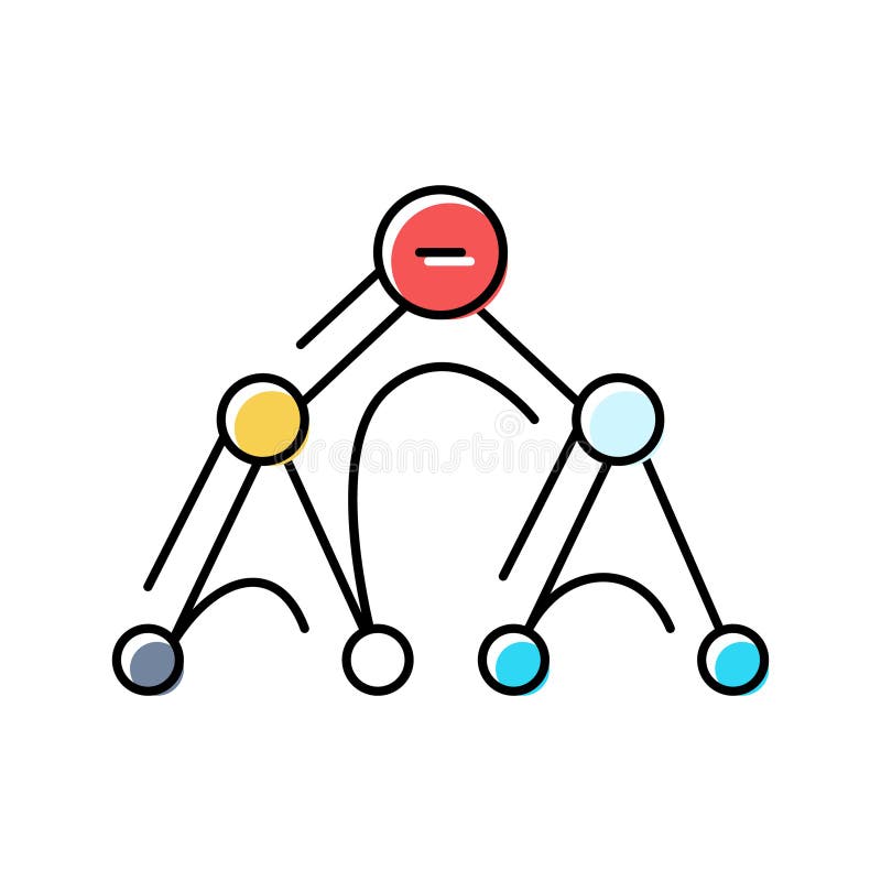 Depth First Search Dfs Color Icon Vector Illustration Stock ...