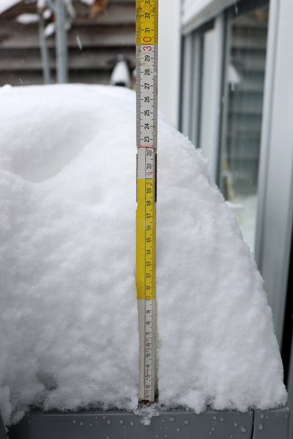 Depth of Freshly Fallen Snow a Meter Stick Stock Photo - Image of ...