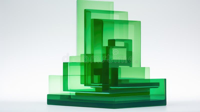 Depth Green Geometric Abstract Stock Illustration - Illustration of ...
