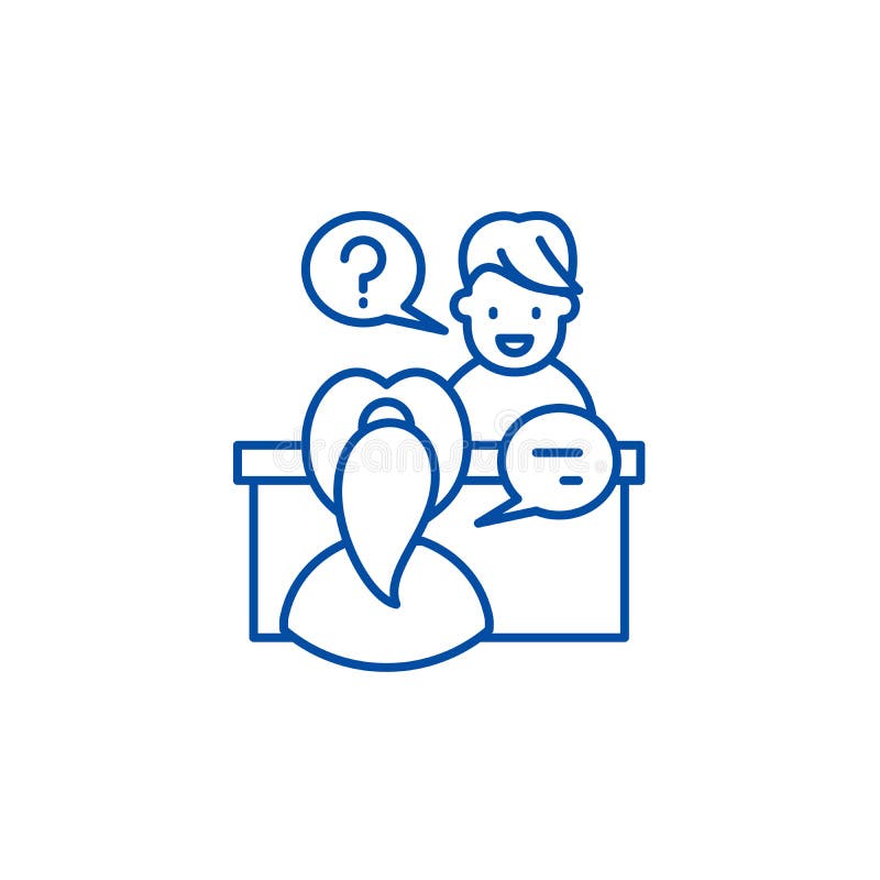 In Depth Interview Line Icon Concept. in Depth Interview Flat Vector ... In Depth Interview Line Icon Concept. in Depth Interview Flat Vector ...