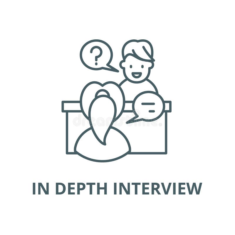 In Depth Interview Line Icon Concept. in Depth Interview Vector Linear ... In Depth Interview Line Icon Concept. in Depth Interview Vector Linear ...