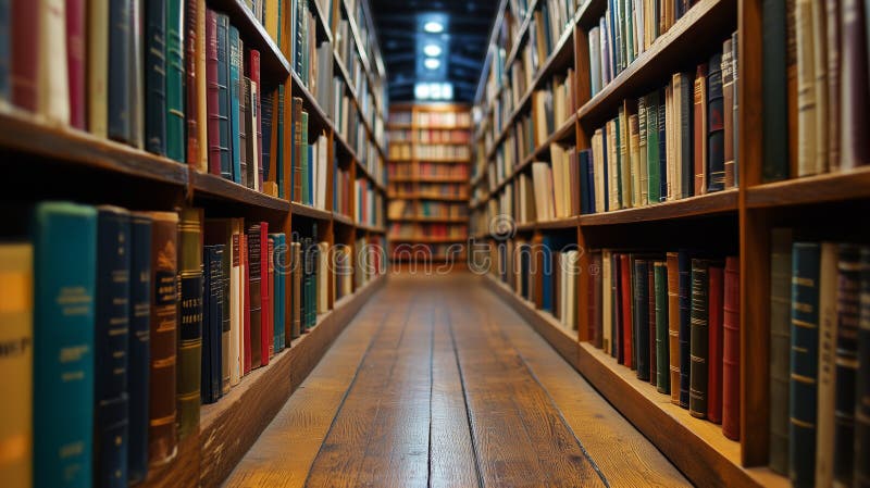 Aisle Library Filled Books Wooden Shelves Stock Photos - Free & Royalty ...