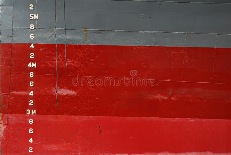 Water Depth Markings on Ship Hull Stock Image - Image of numbers ...