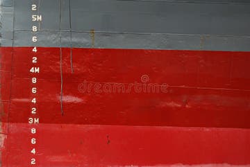 Water Depth Markings on Ship Hull Stock Image - Image of numbers ...