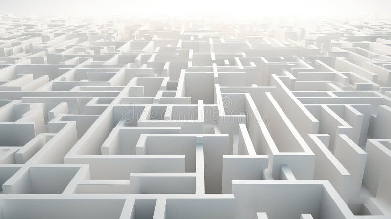 Depth Maze White Background Stock Illustration - Illustration of ...