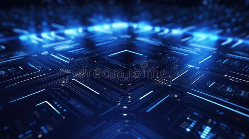 Depth Navy Blue Technology Background Stock Illustration - Illustration ...