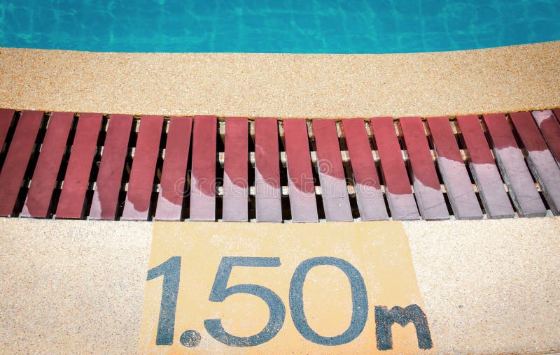 Depth Sign of Swimming Pool Stock Image - Image of vacation, deep ...